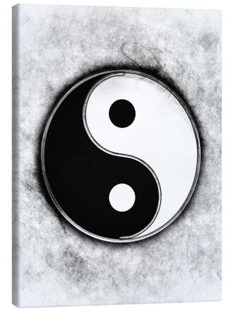 Posterlounge Yin und Yang Leinwandbild von Dirk Czarnota 50 x 70 cm Schwarz-Weiß Wandbilder Wanddeko