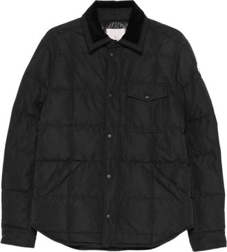 Moncler Gepolsterte Daunenjacke mit Samtkragen - - Jackets - Herren - Schwarzk - XL
