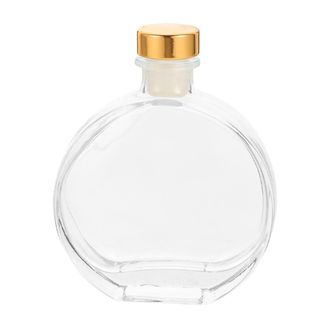 Angoily Transparentes Aromatherapie Diffuser Glasfläschchen mit Goldfarbenem Verschluss Nachfüllbar Eleganter Parfümzerstäuber für Ätherische Öle Wohnraumdeko