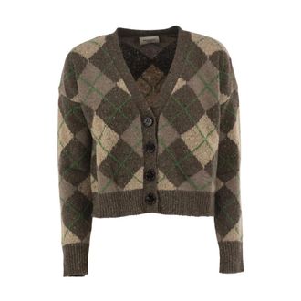 Max Mara Cardigan Jacquard Argyle - Femme - Pulls - Multicolore - Taille: 40 FR