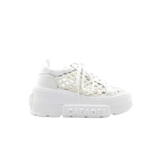 Casadei Wei&szlig;e gewebte Sneaker mit Stroheffekt - - Shoes - Damen - Wei&szlig; - 40 EU
