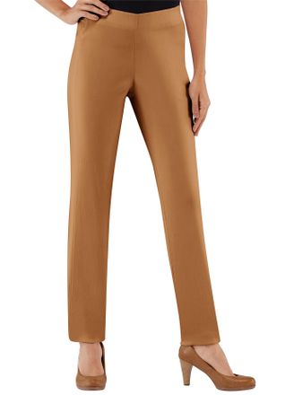 Stehmann Dehnbund-Hose STEHMANN, Damen, Gr. 44, Normalgr&ouml;&szlig;en, braun (cognac), 72% Viskose, 25% Polyamid, 3% Elasthan, unifarben, lang, Hosen, Topseller