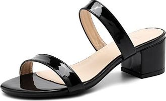 Dadawen Sandales Femme Talon Haut Sexy Sandales,Mules Strass à Talons Noir 39