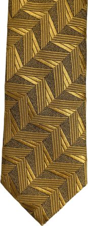 Dolce & Gabbana Chevron-Patterned Silk Necktie - Gold