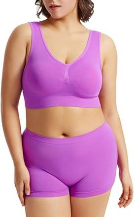 Generic Ensemble sous Vetement Femme Ensemble Lingerie Confortable Classique Bralette Bretelles Fines - Respirante, sans Armature, Confort Toute La Journ&eacute;e