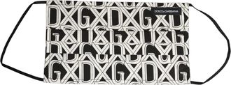 Dolce & Gabbana Logo-Monogram Cotton Face Mask - Black