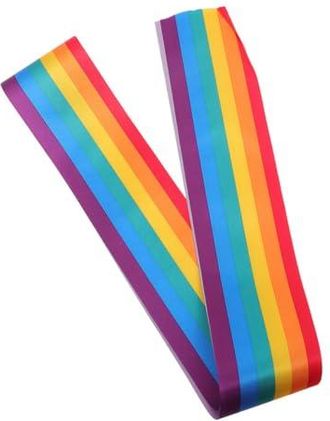 Cabilock Écharpe Arc-en-ciel Unisexe Légère Polyester Accessoire Fête Parade Lgbt Bandoulière Taille Unique Coloré