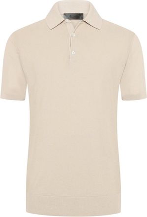 Ferrante Unifarbenes Poloshirt aus Baumwolle in Reiskornstruktur in
