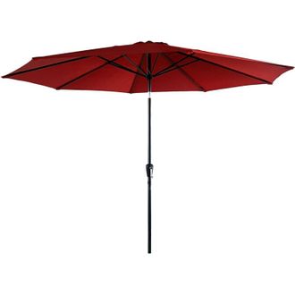 Happy Garden Parasol droit HAPUNA rond 3,30m de diam&egrave;tre rouge