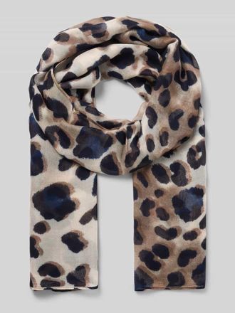 Monari Schal aus Wolle-Kaschmir-Mix mit Animal-Print