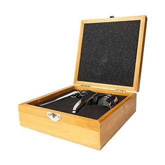 Grunwerg Aperiti 3CS/BB Grunwerg 2er Set Sekt/Champagner Zubehör aus hochwertigem Edelstahl - Sektöffner, Sektverschluss, Bambus, 19 x 18.5 x 8.5 cm