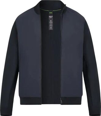 HUGO BOSS Herren Sweatjacke blau unifarben