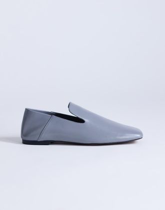 Topshop Chloe - Mocassins en cuir v&eacute;ritable de qualit&eacute; sup&eacute;rieure - Gris