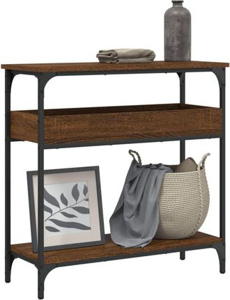 vidaXL Table console avec &eacute;tag&egrave;re ch&ecirc;ne marron 75x29x75 cm Vidaxl
