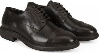 Desa Chaussures d&eacute;contract&eacute;es en Cuir &agrave; Lacets pour Homme Talon de 3,5 cm, Respirantes | Brun - 42