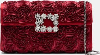 Roger Vivier Clutch aus Satin mit Kristallen