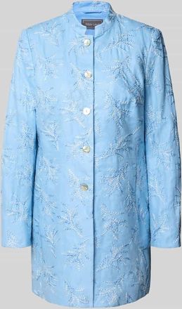 White Label Slim Fit Longblazer aus Leinen mit Stehkragen