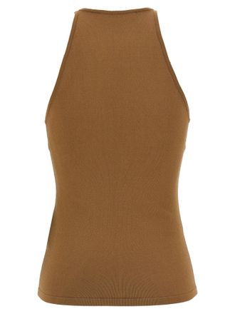 Max Mara Womens Brown Viscose Sleeveles T-Shirt