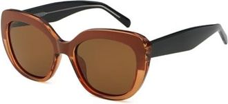 Generic Lunettes De Soleil Polaris&eacute;es &Agrave; Grande Monture For Hommes Et Femmes, D&eacute;coration De F&ecirc;te En Plein Air, Vacances Plage(Brown)