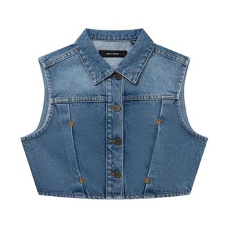Daily Paper Clothing Asola &Auml;rmellose Denim Weste - - Jackets - Damen - Blau - L