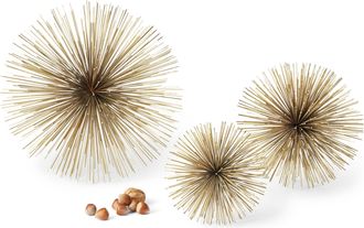 Philippi RICCIO Deko-Sterne - EPL-beschichteter Stahl, Festliche Dekoration, Golden, Handgefertigt, Stachlige Kugel-Optik (Stern L)