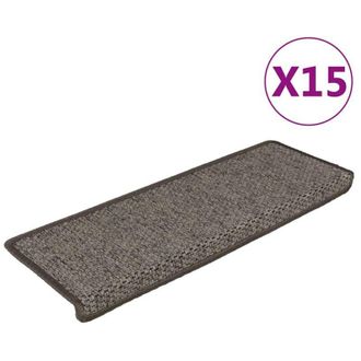 vidaXL Treppenmatten Selbstklebend Sisal 15Stk. 65x21x4cm Grau & Beige Vidaxl