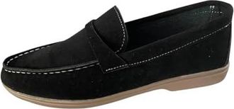 Generic Mocassins d&eacute;contract&eacute;s et confortables pour femme - Couleur unie - Talon plat - L&eacute;gers et respirants - Chaussures classiques &agrave; enfiler pour la marche,