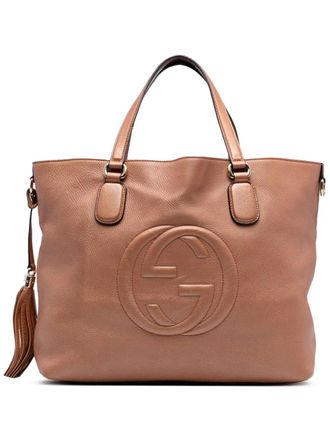 Gucci grand sac à bandoulière Soho Working Tote en cuir (2016-2025) - Marron