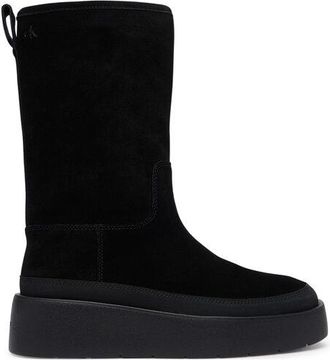 Calvin Klein Schneeschuhe Flatform Mid Boot Suede Wl HW0HW03181 Schwarz