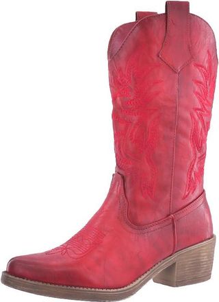 Elara Damen Stiefel Kunstleder DES957-1 Red PU-39