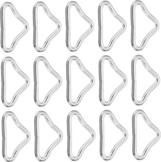 Aboofan 40 Stück Verzinkte Trampolinschnallen Dreiecksring aus 45mm Stahl Korrosionsbeständig für Springbett und Taschenriemen Zubehör