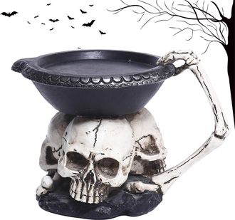 Generic Kerzenhalter Aus Kunstharz - Totenkopf- Und Skelett-Kerzenhalter, Themendekoration | Dekorativer Kerzenständer Für Halloween, Wohnzimmer, Esstisch, Ga