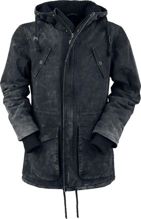 Rock Rebel by EMP Herren dunkelgrauer Parka mit Tunnelzug XXL