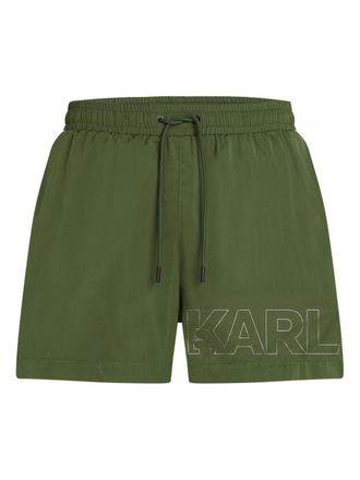 Karl Lagerfeld short de bain &agrave; logo imprim&eacute; - Vert