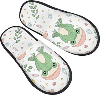 Generic Grenouille Et Champignons Femme Homme Chaussures De Maison Respirantes Slippers Peluche Chaussons Pour Maison Ext&eacute;rieur Hiver M