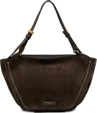 Gianni Chiarini sac porté épaule en cuir à détails de coutures - Marron