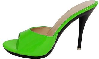 Miyoopark Mules sexy pour femme avec talon aiguille Mule d&eacute;t&eacute;, vert, 43 EU