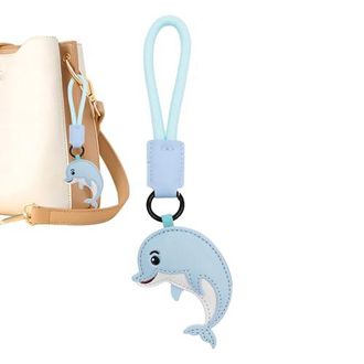Generico Pendentif porte-cl&eacute;s dauphin requin - pendentif animal pour porte-cl&eacute;s - d&eacute;coration portable en cuir pour sac &agrave; dos Keychain adultes, Un, riferimento 