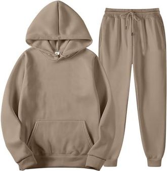 Generic Tenue deux pièces pour femme, survêtement de couleur pure, vêtements de sport, ensemble tendance, automne et hiver, survêtement décontracté à manches 