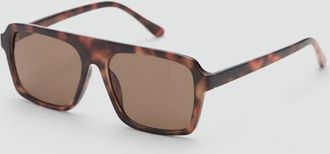 Mango Lunettes de soleil aviateur avec monture en ac&eacute;tate chocolat - Femme - Taille unique - MANGO