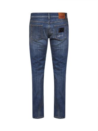 Dolce & Gabbana Mens Slim Jeans Blue Stretch Cotton