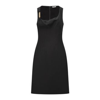 Ferragamo Kleider mit eckigem Ausschnitt und Rei&szlig;verschluss - - Dresses - Damen - Schwarzk - M