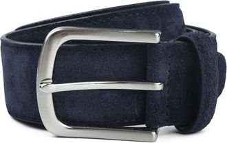 Suitable Ceinture en cuir daim bleu marine - Taille 95 - Pour homme - V&ecirc;tements - Daim