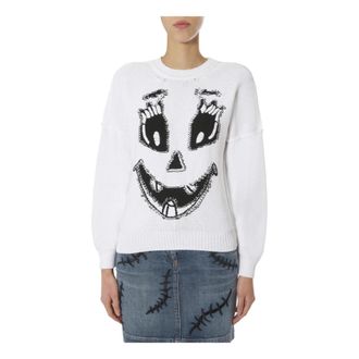 Moschino Maglia Knit Jaquard Ghost - - Knitwear - Damen - Wei&szlig; - XS