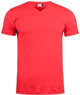 noTrash2003 T-shirt Clique Basic à manches courtes pour homme - Col en V - Manches courtes - Coupe ajustée - Bande de propreté à larrière - Avec élasthanne - 145 