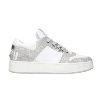 Jimmy Choo London Femme, Chaussures, Blanc, Taille: 38 1/2 EU Diamond Low-Top Baskets