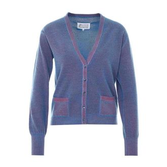 Maison Margiela Gilet boutonn&eacute; col en V - Femme - Pulls - Bleu - Taille: 38 FR