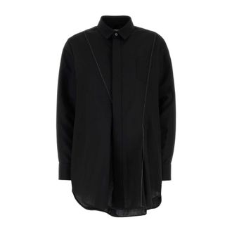 sacai Femme, Blouses et Chemises, Noir, Taille: 38 FR Suiting Shirt