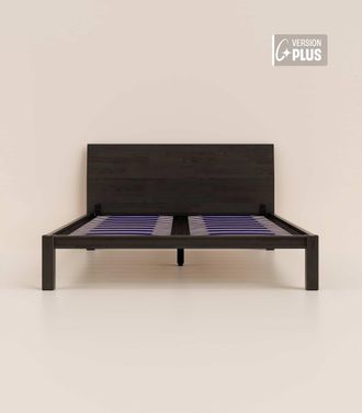 Tediber Lit en bois noir 160x2000 cm Plus - Avec t&ecirc;te de lit - Bois de bouleau massif &eacute;co-responsable -- Haut de gamme - Durable et robuste - Tediber