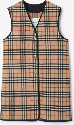 Burberry Gilet intérieur en laine et cachemire Check, Size: 08